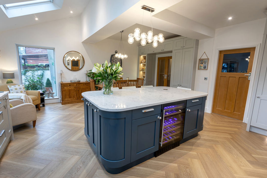 Mornington Shaker Dove Grey With Hartforth Blue Island | Real Projects